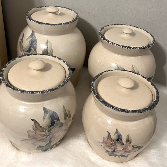 home and garden | Kitchen | Home And Garden Magnolia Canister Set 9 8 7 ...